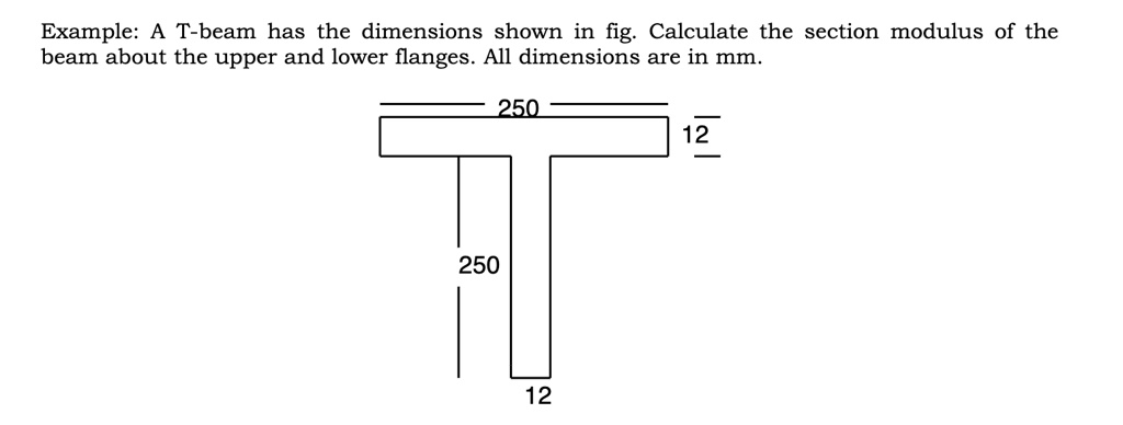 SOLVED: Example: A T-beam has the dimensions shown in fig. Calculate ...