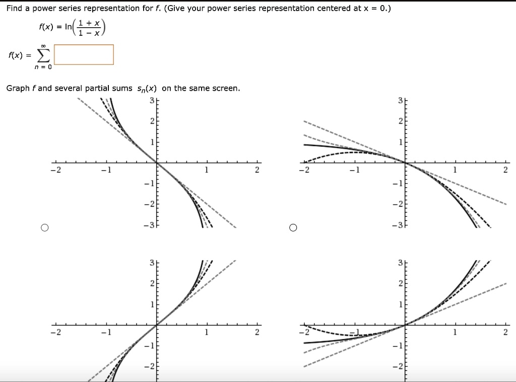 SOLVED: Find a power series representation for f. (Give your power ...
