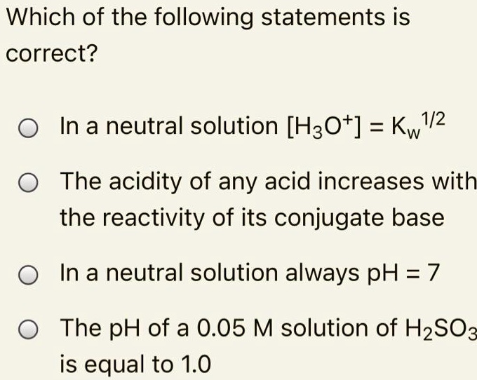 SOLVED:Which of the following statements is correct? In a neutral ...