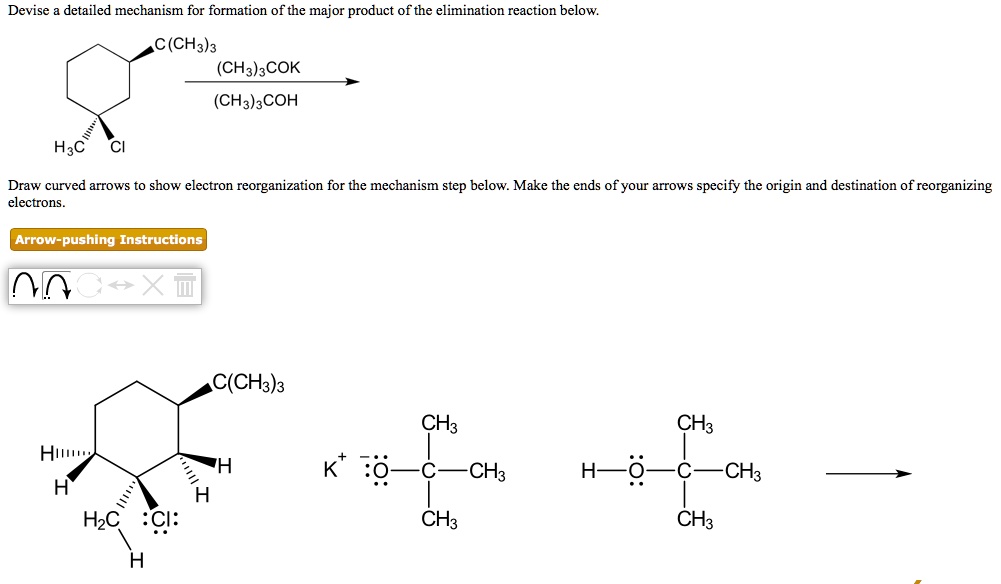 SOLVED: Devise a detailed mechanism for the formation of the major product of the elimination ...