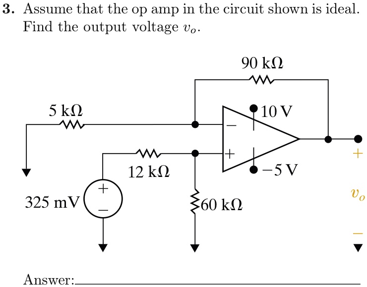 Assume that the op amp in the circuit shown is ideal. Find the output voltage v(o). MIISWEI q, 3 ...