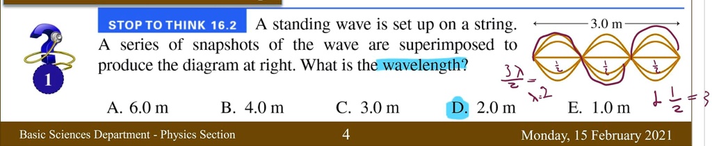 stop to think 162 standing wave is set up on a string a series of ...