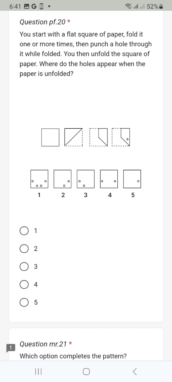 6:41 DG ? ?? , . Al , . 52 % Question pf.20 * You start with a flat ...