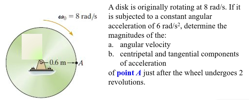 a disk is originally rotating at 8 radls if it w0 8 rads is subjected to a constant angular ...
