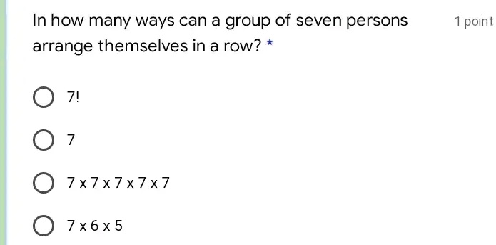 SOLVED: In how many ways can a group of seven persons arrange ...