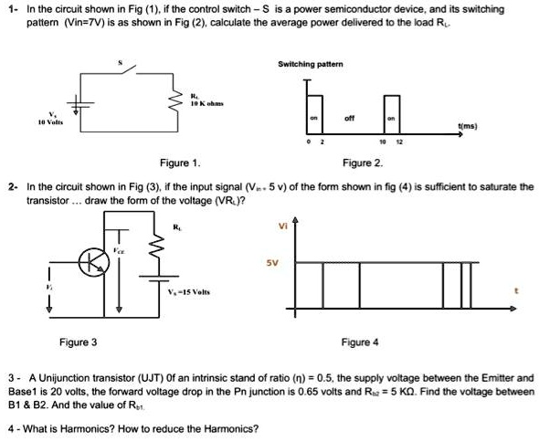 SOLVED: 1- In the circuit shown in Fig1, if the control switch -S is a power semiconductor ...