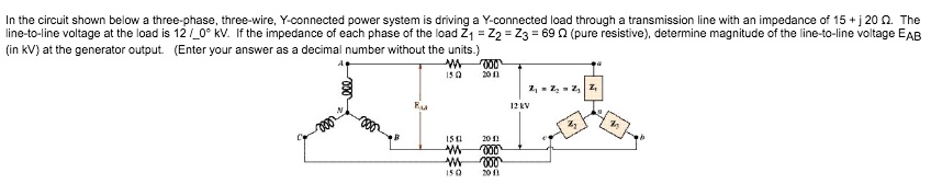 in the circuit shown below a three phase three wire y connected power ...