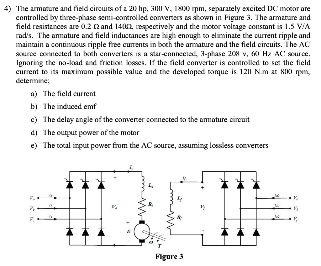 4 the armature and field circuits of a 20 hp 300 v 1800 rpm separately ...
