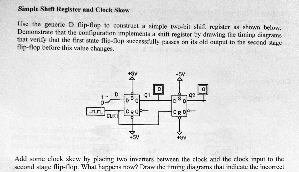 SOLVED: Text: Simple Shift Register and Clock Skew Use the generic D flip-flop to construct a ...
