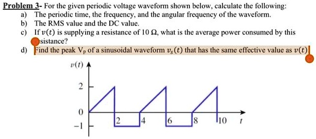 texts problem 3 for the given periodic voltage waveform shown below calculate the following a ...