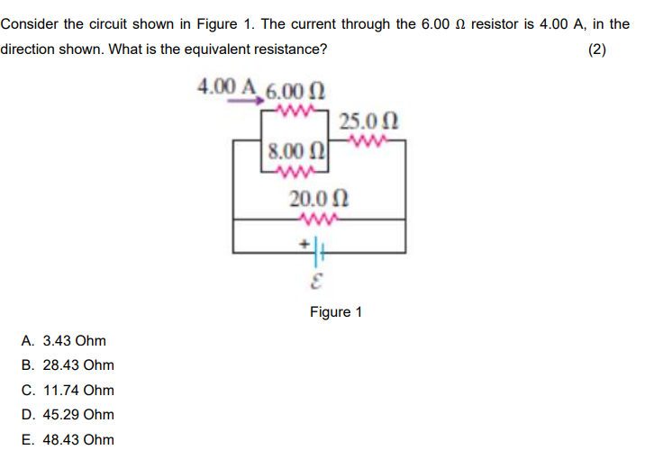 Consider the circuit shown in Figure 1. The current through...