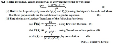 SOLVED: 'solve this () Find the Fidius. cenlct id inlcral of convergence of the pOWEr scries ...