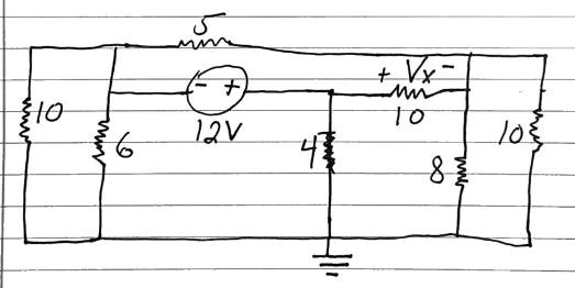 SOLVED: Find the value of voltage Vx using NODAL analysis. (write and then solve the set of ...