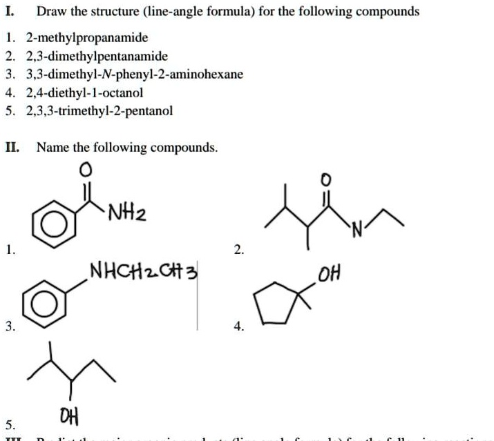 SOLVED: Draw the structure (line-angle formula) for the following ...