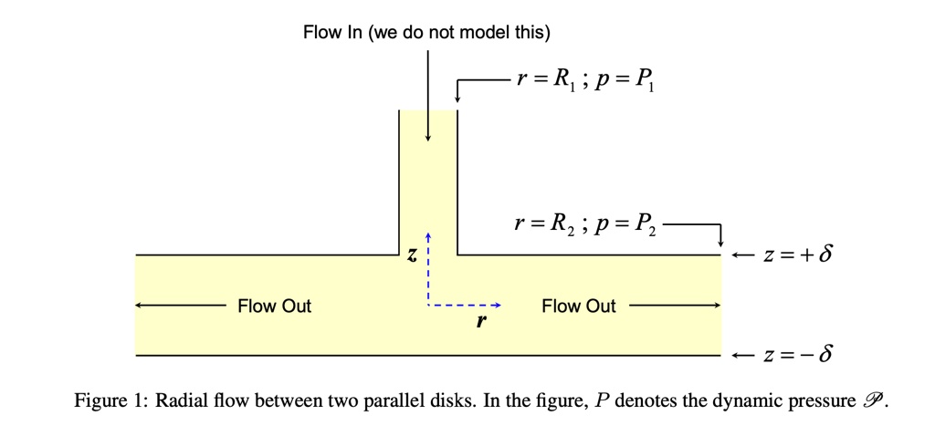 Flow Out Flow In (we do not model this) r = R1; p = P1 r = R2; p = P2 z Flow Out z = + δ z = - δ ...
