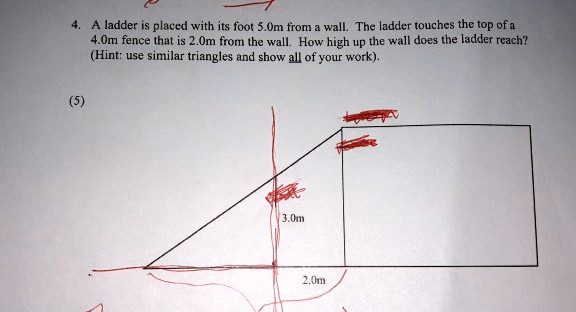 SOLVED: ladder is placed with its foot Un from wall: The ladder touches ...