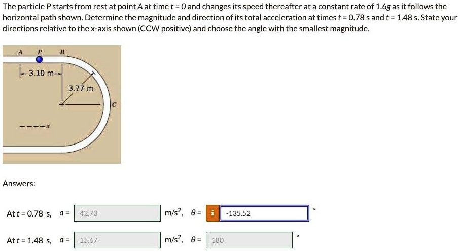 SOLVED: Please include complete solution! The particle P starts from rest at point Aat time t ...