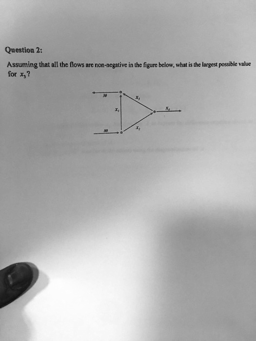 SOLVED: Question 2: Assuming that all the flows are ron-negative in the ...