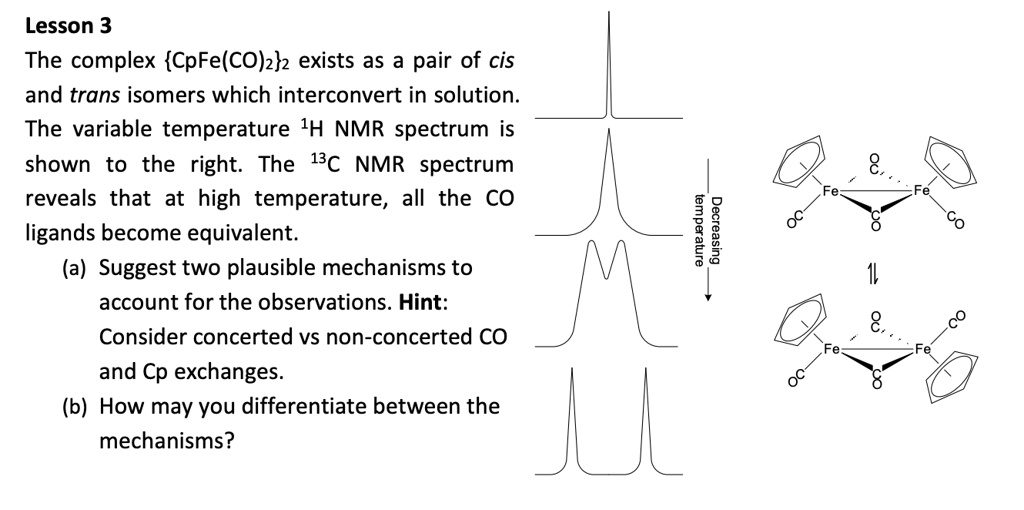Lesson 3 The complex CpFe(CO)22 exists as a pair of cis and trans ...