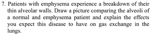 7 patients with emphysema experience a breakdown of their thin alveolar ...