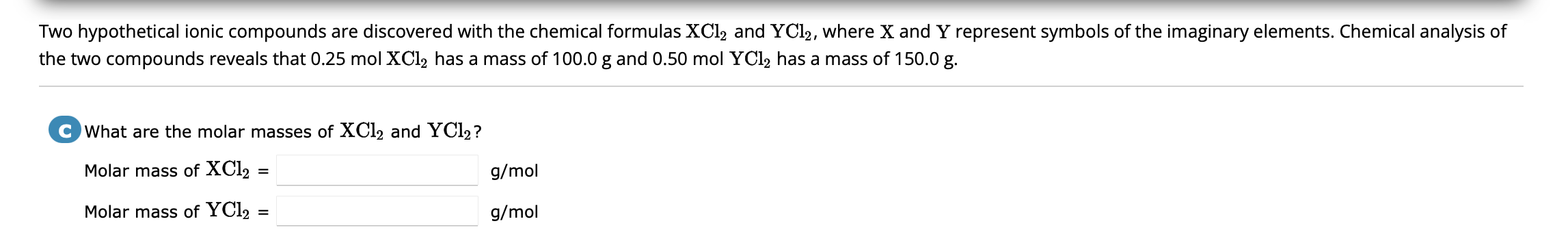 SOLVED: Two hypothetical ionic compounds are discovered with the ...