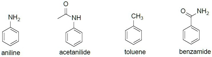nh2 nhz nh ch3 aniline acetanilide toluene benzamide 80205