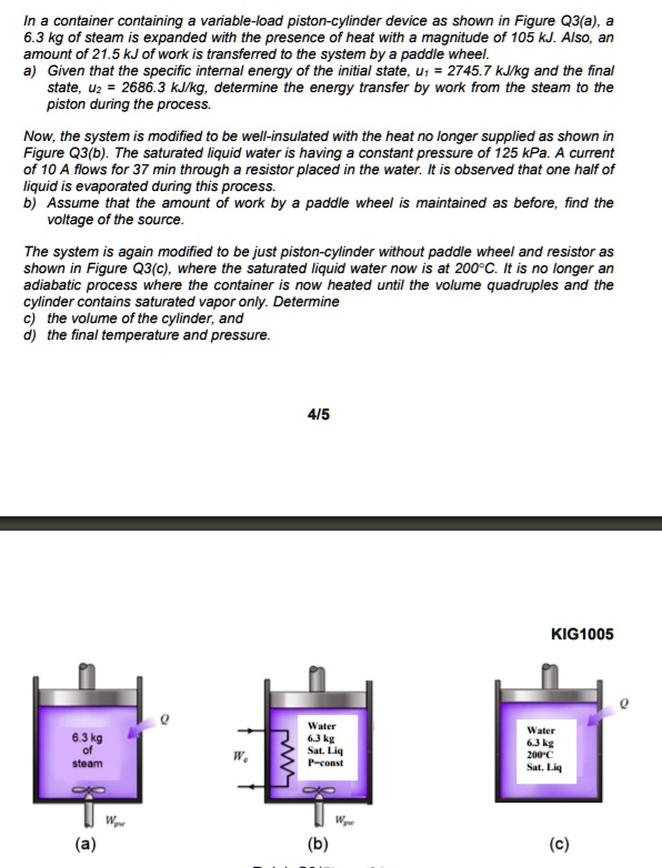 SOLVED: In a container containing a variable-load piston-cylinder ...
