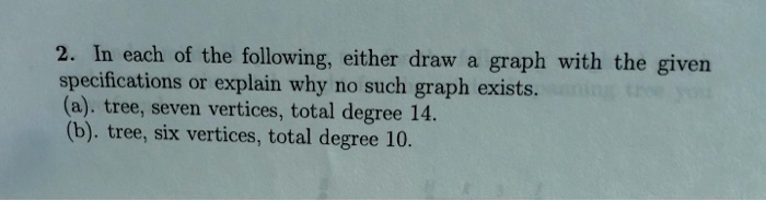 Solved In Each Of The Following Either Draw Graph With The Given Specifications Or Explain Why
