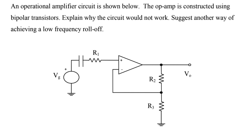 An operational amplifier circuit is shown below. The op-amp is ...