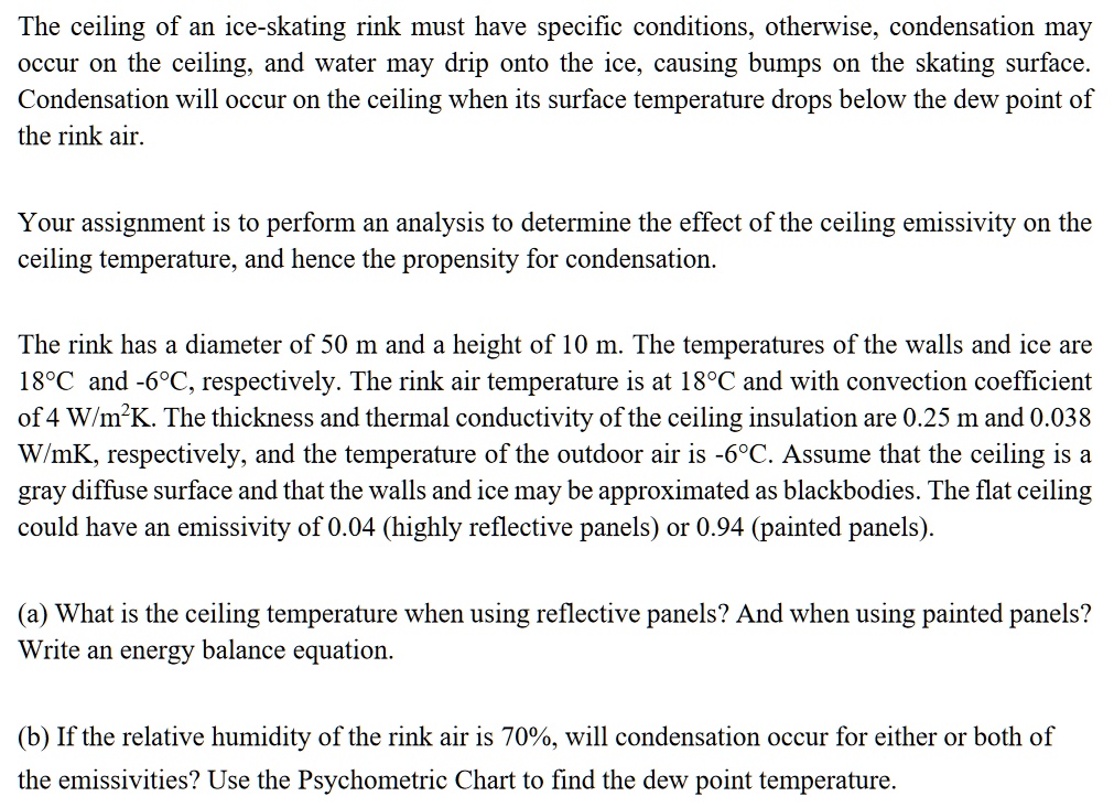 SOLVED: The ceiling of an ice-skating rink must have specific ...