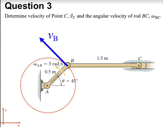 SOLVED: dynamic subject Question 3 Determine velocity of Point C, oc and the angular velocity of ...