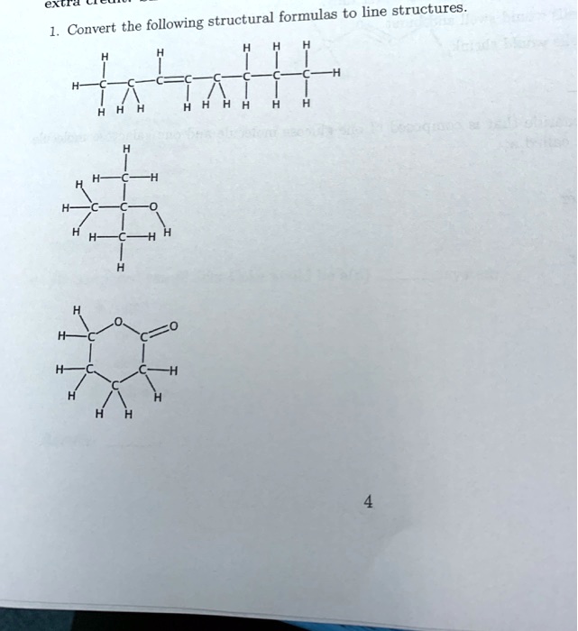 SOLVED: extra formulas to line structures: Convert the following structural SOLVED: extra formulas to line structures: Convert the following structural