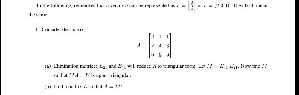 in the following remember that vector v can be represented as v 3 or u ...