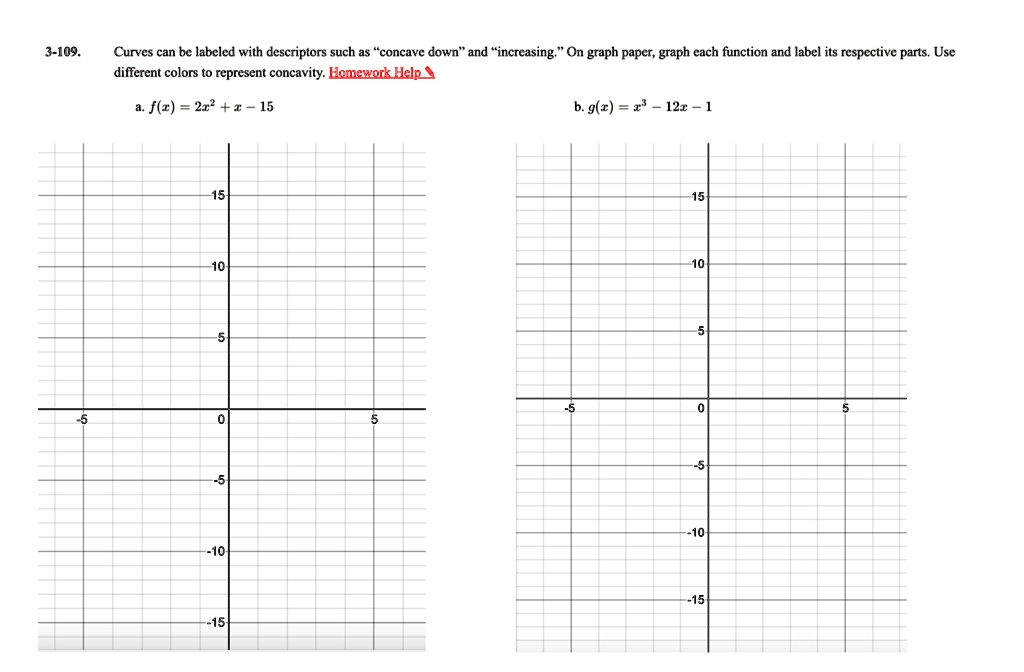 3-109. Curves can be labeled with descriptors such as c̈oncave downänd ïncreasing.Ön graph paper ...