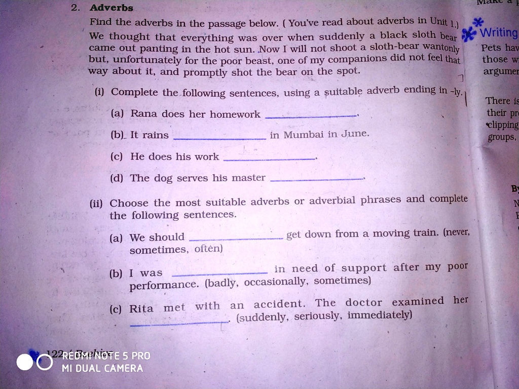 SOLVED: 'Please fill this blanks about adverb SOLVED: 'Please fill this blanks about adverb
