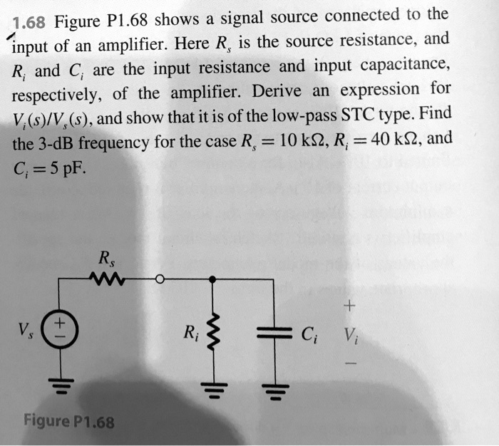 VIDEO solution: Figure P1.68 shows a signal source connected to the input of an amplifier. Here ...