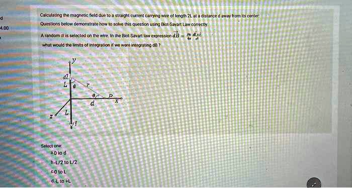 SOLVED: Calculating the magnetic field due to a straight current ...