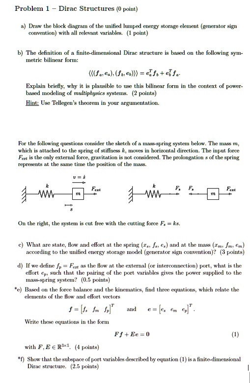 SOLVED: Texts: Problem 1 - Dirac Structures (0 point) a) Draw the block diagram of the unified ...