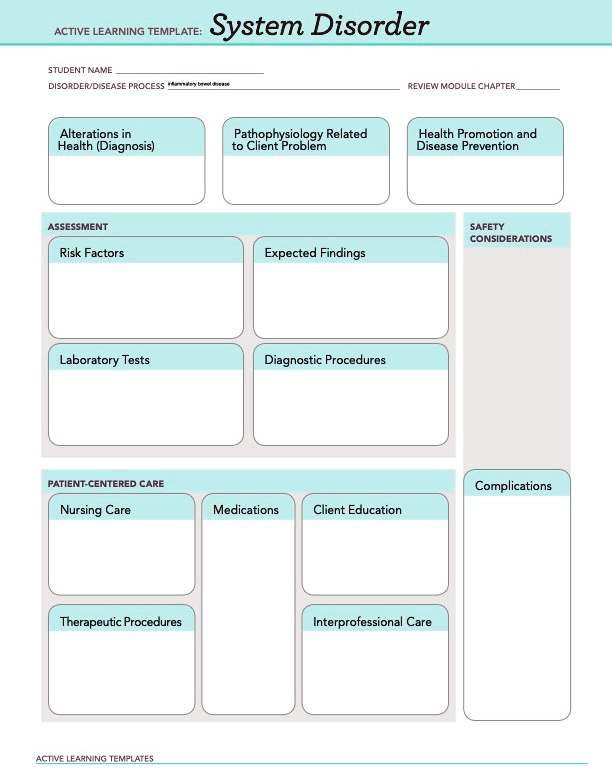 fill in the table for " inflammatory bowel disease" ACTIVE LEARNING ...