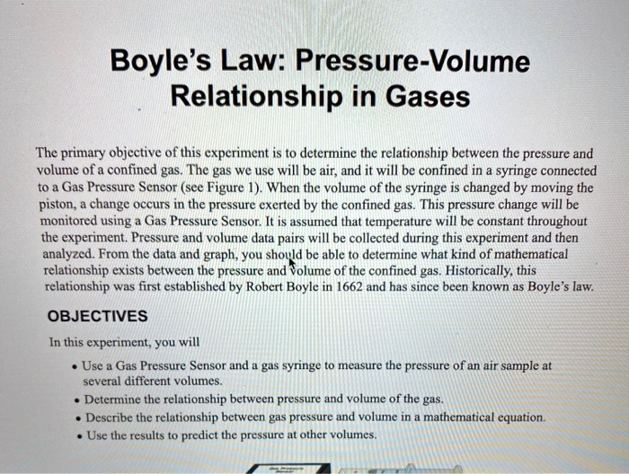 boyles law pressure volume relationship in gases the primary objective ...