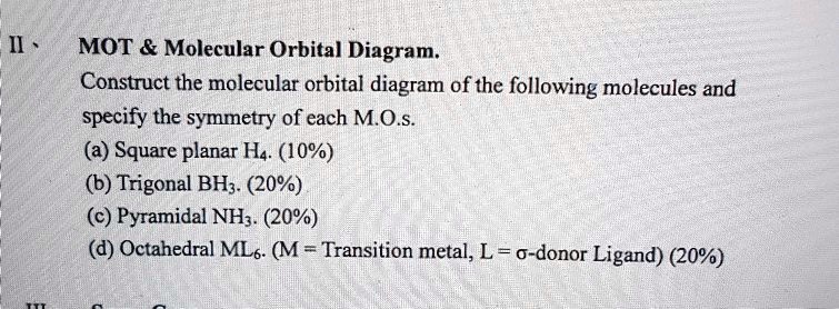 II? MOT Molecular Orbital Diagram. Construct the molecular orbital ...