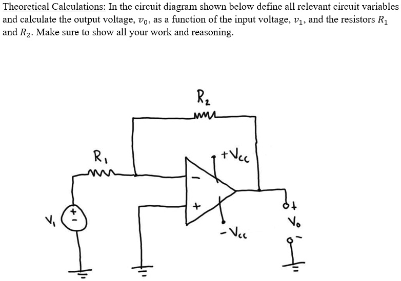 Theoretical Calculations: In the circuit diagram shown below define all relevant circuit ...