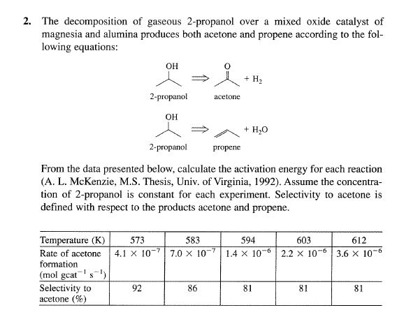 2. The decomposition of gaseous 2-propanol over a mixed oxide catalyst of magnesia and alumina ...