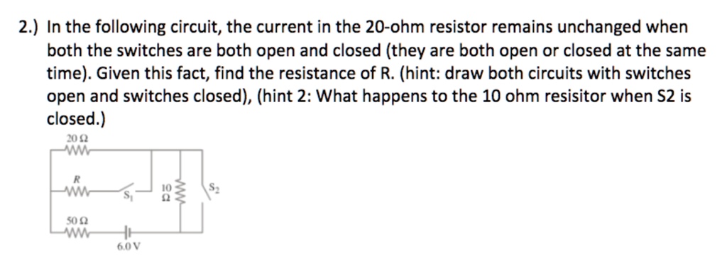 2 in the following circuit the current in the 20 ohm resistor remains ...