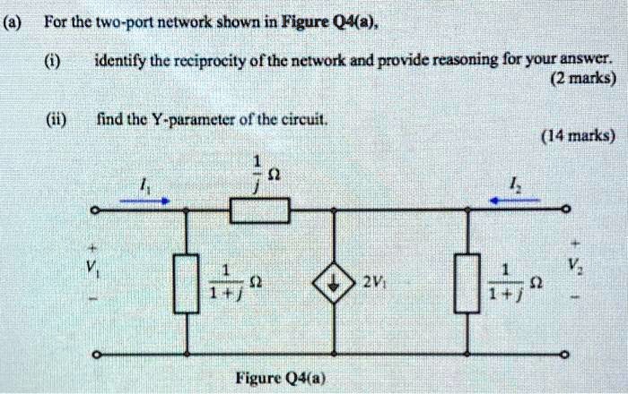 SOLVED: For the two-port network shown in Figure Q4(a), identify the reciprocity of the network ...