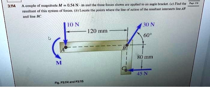 SOLVED: Texts: A couple of magnitude M = 0.54 N • m and the three forces shown are applied to an ...