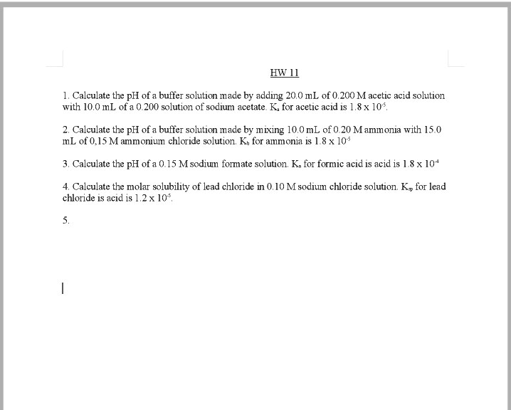 SOLVED: Calculate the pH of a buffer solution made by adding 20.0 mL of 200 M acetic acid ...