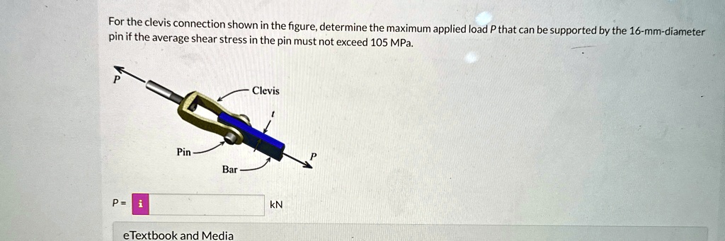 For the clevis connection shown in the figure, determine the maximum ...