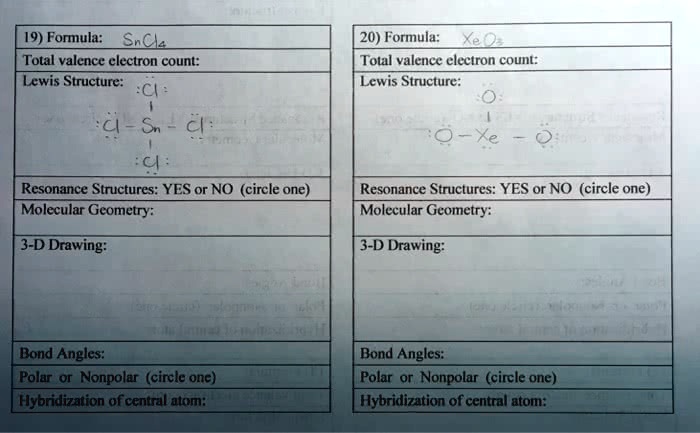 SOLVED: ' Formula: Total valence electron count: Lewis Structure ...