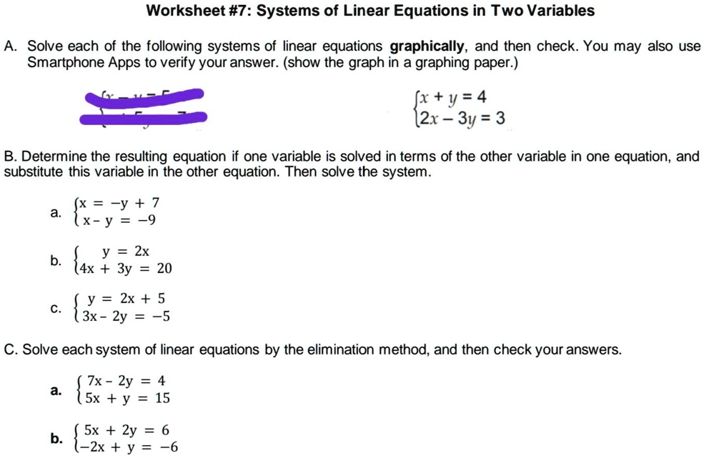 Applications Of Linear Systems Worksheet Worksheets For Kindergarten